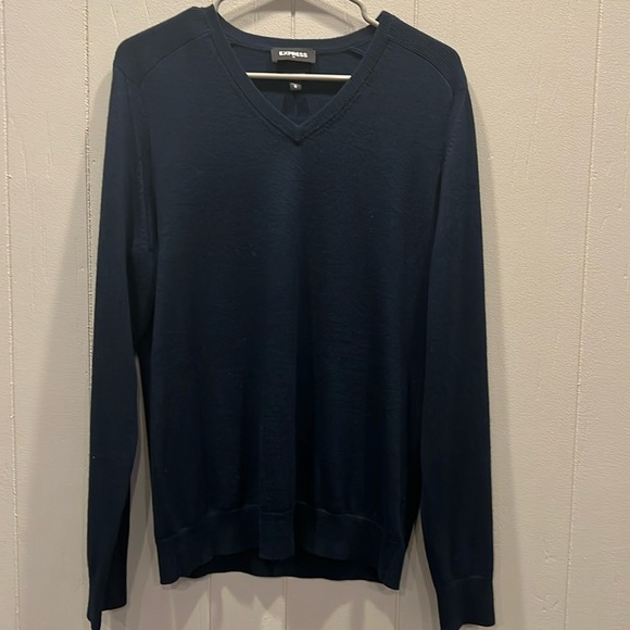Express | Sweaters | Mens Express Medium Navy Merano Wool Blend Sweater ...